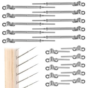 muzata 10pairs cable railing kit 1/8" swage toggle turnbuckle hardware t316 stainless steel for wood post woodeasy system angle 180° adjustable stairs deck 10 cable lines ck07 nn1,ca4 ca5…