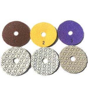 diamond wet 3 steps polishing pad 4'' for concrete granite marble stone 100mm resin disc 3pcs/set