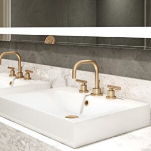 Symmons SLW-3512-BBZ-1.0 Dia Widespread 2-Handle Bathroom Faucet with Drain Assembly in Brushed Bronze (1.0 GPM)