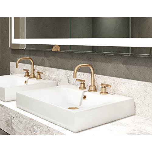 Symmons SLW-3512-BBZ-1.0 Dia Widespread 2-Handle Bathroom Faucet with Drain Assembly in Brushed Bronze (1.0 GPM)