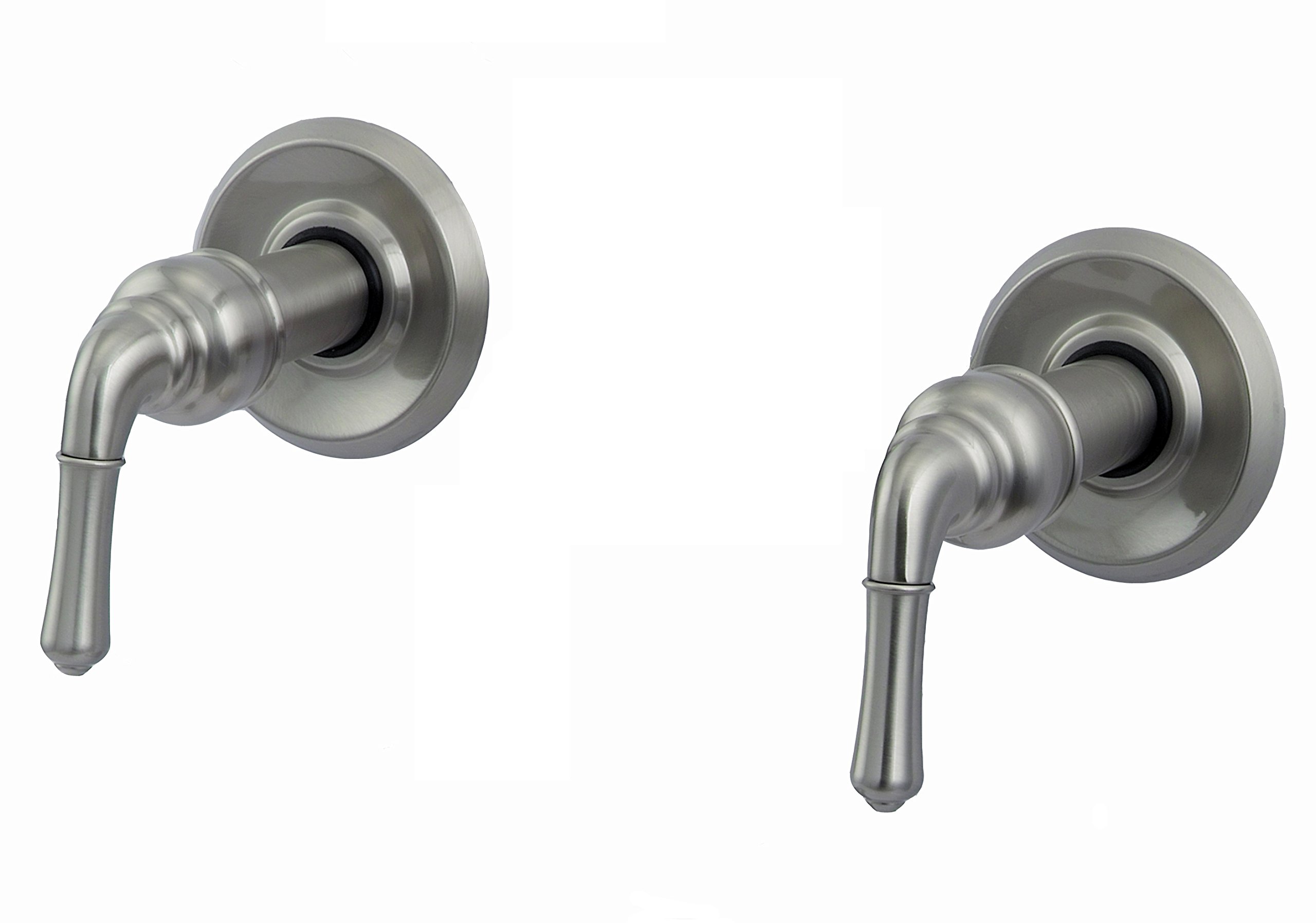 Trim Kit for 2-handle Shower Valve, Fit Delta Washerless Shower, Brushed Nickel Finish -By Plumb USA 38824