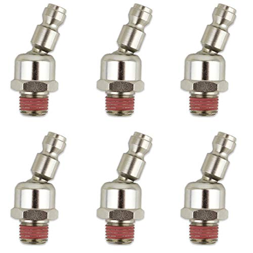 Automotive Swivel 1/4" NPT Male Quick Connect Air Tool Fittings - 6 Pack