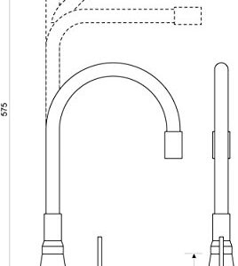 Chrome Finished Kitchen Faucet with Pull Down Sprayer Black Silicone Hose, for Bar