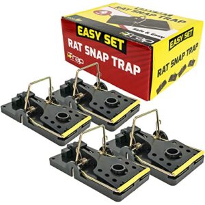 itrap rodent control 002-s4 easy set mouse control rat snap trap (set of 4), black