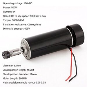 CNC 500W Spindle Motor 0.5kw Air Cooled Milling Spindle Motor 110V MACH3 Speed Power Converter with 52mm Clamp and 13pcs ER11 Collet for DIY Engraving Engraver Machine by TopDirect