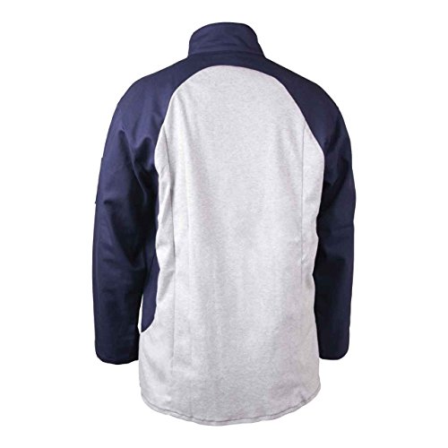 Black Stallion JF1625-NG Stretch-Back FR Cotton Welding Jacket, Navy/Gray, X-Large