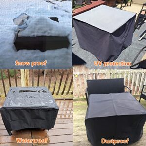 WOMACO Heavy Duty Square Patio Fire Pit/Table Cover, Waterproof Outdoor Furniture Cover (48" x 48" x 29", Black)