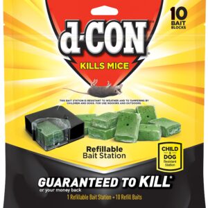 D-Con Refillable Corner Fit Mouse Poison Bait Station Refills, 10 Count