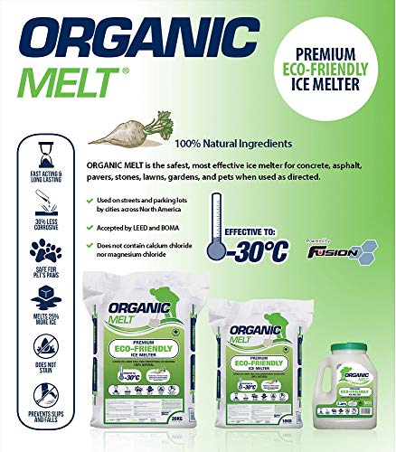 Organic Melt Premium Granular Ice Melt. Eco Friendly, Pet Friendly, Driveway and Sidewalk Safe- 20kg Bag (44 lbs)