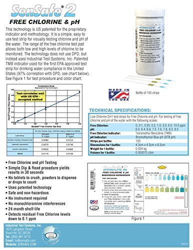 Industrial Test Systems 481025 SenSafe® Chlorine 2 (EPA FC/pH) Test Strips