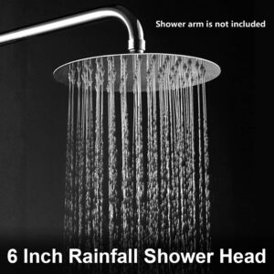 NearMoon Rain Shower Head, Ultra-Thin Design-Pressure Boosting, Awesome Some Experience, High Pressure High Flow Stainless Steel Rainfall Shower Head (6 Inch,Chrome Finish)