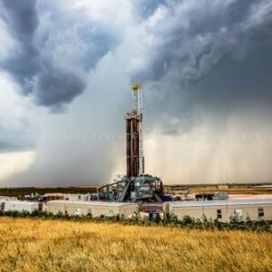 Oil Rig Photography Print (Not Framed) Picture of Drilling Rig Derrick and Storm in Oklahoma Oil and Gas Wall Art Oilfield Decor (4" x 6")