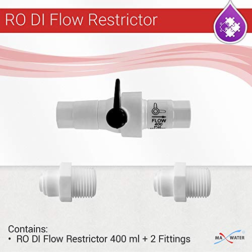 Reverse Osmosis RO Flow Restrictor 400 ML with build in Manual flush bypass knob