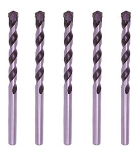 masonry drill bit set 3/8 in. carbide tip black/white drill concrete rock-5pcs