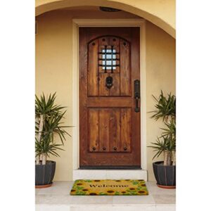 Storm Stopper – Doormat | Welcome Sunflowers | All Weather Heavy Duty Mat | Natural Coir Face | Non-Slip | Outdoor Home Décor | Absorbent, Fade Resistant & Pet Friendly | 18" x 28"