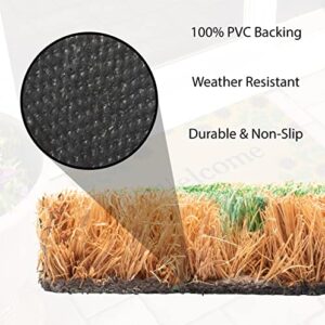 Storm Stopper – Doormat | Welcome Sunflowers | All Weather Heavy Duty Mat | Natural Coir Face | Non-Slip | Outdoor Home Décor | Absorbent, Fade Resistant & Pet Friendly | 18" x 28"