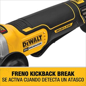 DEWALT 20V MAX* XR Angle Grinder with Brake, 5-Inch, Flathead Paddle Switch, Tool Only (DCG413FB)