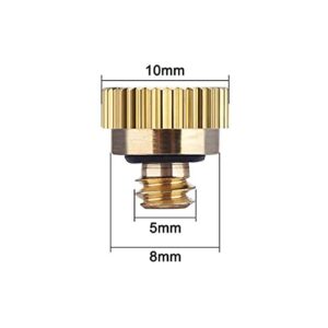 20 Pack Brass Misting Nozzles Tees, Brass Spray Nozzles for Greenhouse Landscaping Humidification, Dust Control Mist Nozzle Sprinkler for Outdoor Cooling System 0.012 Orifice (0.3 mm) 10/24 UNC Garden