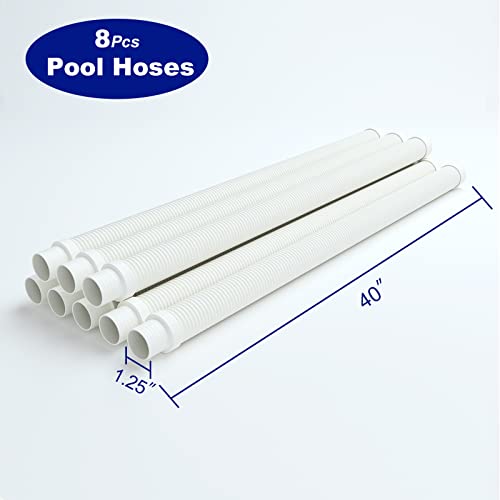 POOLWHALE Vacuum Hose/Replacement Pool Hose -1.5” 8 Hoses for Pool,Spa