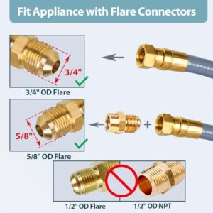 SHINESTAR 1/2" ID Natural Gas Hose (24 Feet), Low Pressure Propane Quick Disconnect Hose, Compatible with Weber, Char-Broil, Patio Heater, BBQ, and More