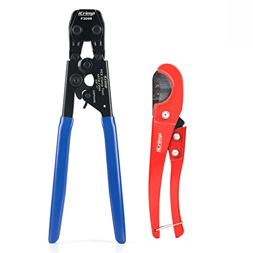 iCrimp PEX Clamp Cinch Tool for 3/8-inch to 1-inch Stainless Steel Clamps meet ASTM F2098 Standard with Pex Pipe Cutter