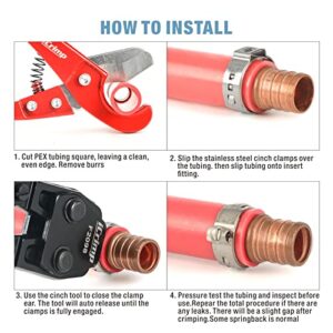 iCrimp PEX Clamp Cinch Tool for 3/8-inch to 1-inch Stainless Steel Clamps meet ASTM F2098 Standard with Pex Pipe Cutter