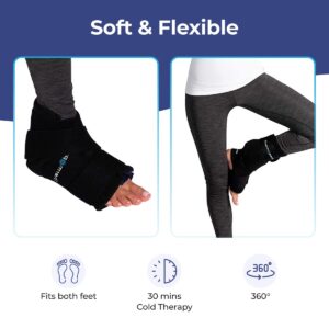 Thermopeutic Ice Reusable Pack Gel Wrap for Foot and Ankle - Cold Compression for Sprained Ankle Injuries, Feet, Heel and Ankle Ice Pack Wrap, Plantar Fasciitis and Achilles Tendonitis Relief