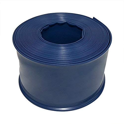 Puri Tech 2 Inches x 25 Feet Heavy Duty Swimming Pool Filter Backwash or Draining Hose Chemical and Weather Resistant Vinyl Includes Clamp and Key