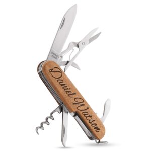 Be Burgundy Personalized Pocket Knife, Personalized 8-Function Multi-Tool Pocket Knife, Custom Knives, Engraved Names, Groomsmen Gift, Gift for Him