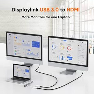 CableCreation USB HDMI Adapter with DisplayLink Chip, USB 3.0 to HDMI External Display Graphics Adapter Compatible with Windows 10/8.1/8/7 and MacOS, White