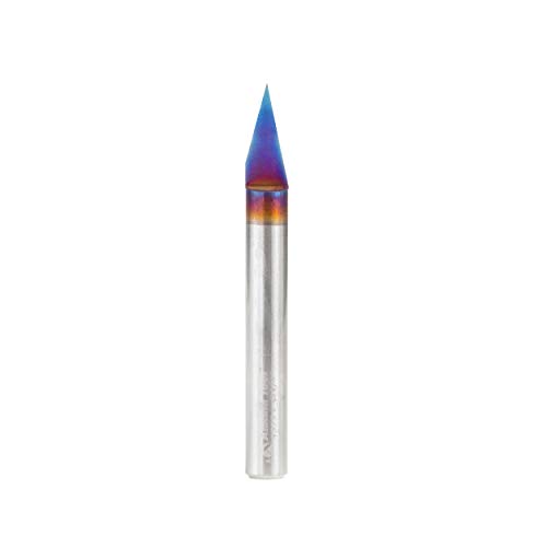 Amana Tool 45771-K Solid Carbide Spektra Extreme Tool Life Coated 30 Degree Engraving 0.005 Tip Width x 1/4 SHK x 2-1/4 Inch Long Signmaking Router Bit