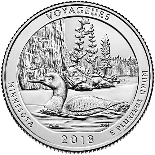 2018 P, D Voyageurs National Park, MN National Park Quarter Singles - 2 Coin Set Uncirculated