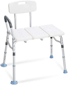 oasisspace tub transfer bench 500lb- heavy duty bath & shower transfer bench - adjustable handicap shower chair with reversible backrest - non-slip bathroom aid for disabled, seniors, bariatric(500lb)