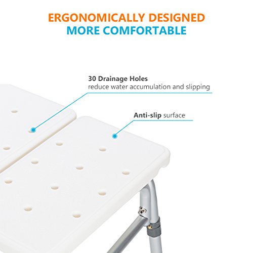 OasisSpace Tub Transfer Bench 500lb- Heavy Duty Bath & Shower Transfer Bench - Adjustable Handicap Shower Chair with Reversible Backrest - Non-Slip Bathroom Aid for Disabled, Seniors, Bariatric(500lb)