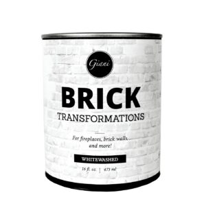 Giani Brick Transformations Whitewash Paint for Brick and Fireplaces- 16 oz Pint