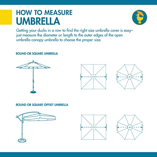 Duck Covers Soteria Waterproof 101 Inch Patio Offset Umbrella Cover with Integrated Installation Pole