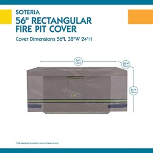 Duck Covers Soteria Waterproof 56 Inch Rectangular Fire Pit Cover