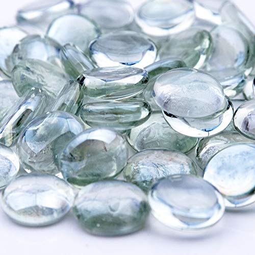 AKOYA Outdoor Essentials 10-Pound Fire Glass Round Drops 3/4 inch Reflective Tempered Crystal Beads for Fire Pit (10 lbs - 3/4 inch, Clear Crystals)