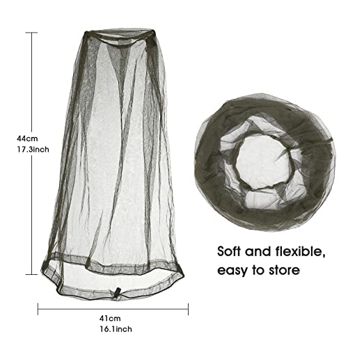 GWHOLE 2 Pack of Mosquito Head Net Face Mesh Cover for Fishing, Hiking, Beekeeping and Gardening