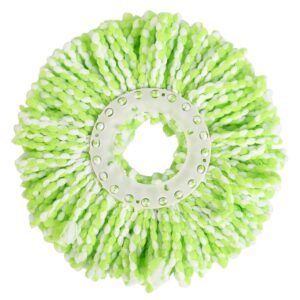 huhushop spin mop head refills microfiber round spin mop head replacement for universal spin mop system perfect for home commercial use (green+white)