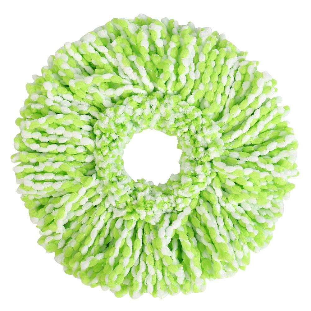 Huhushop Spin Mop Head Refills Microfiber Round Spin Mop Head Replacement for Universal Spin Mop System Perfect for Home Commercial Use (Green+White)