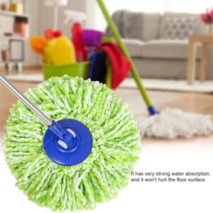 Huhushop Spin Mop Head Refills Microfiber Round Spin Mop Head Replacement for Universal Spin Mop System Perfect for Home Commercial Use (Green+White)