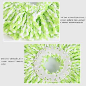 Huhushop Spin Mop Head Refills Microfiber Round Spin Mop Head Replacement for Universal Spin Mop System Perfect for Home Commercial Use (Green+White)