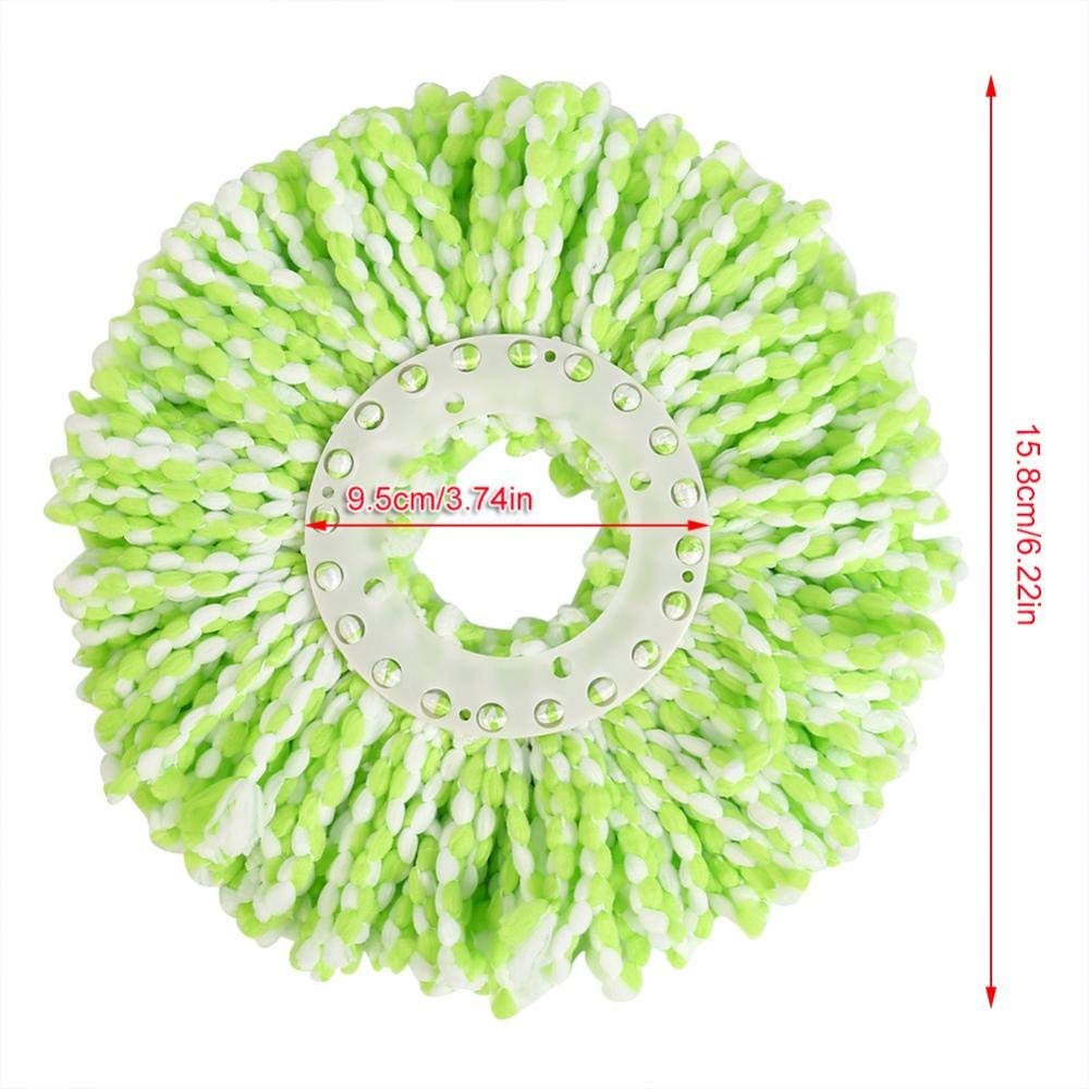 Huhushop Spin Mop Head Refills Microfiber Round Spin Mop Head Replacement for Universal Spin Mop System Perfect for Home Commercial Use (Green+White)