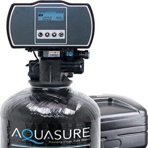 aquasure harmony series 48,000 grains whole house water softener with high performance automatic digital metered control head | reduces hardness & minerals | improve water quality | for 3-4 bathrooms