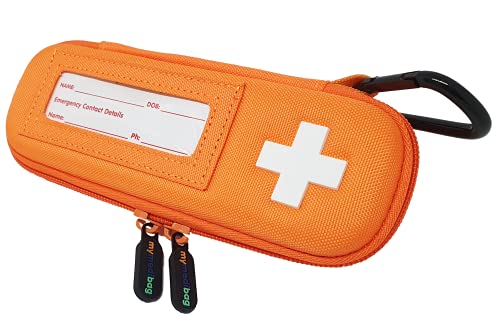 mymedibag Single Epipen Holder | Hardcase Insulated Epipen Case | Highly Visible and Noticeable EpiPen Carrier Bag in Case of an Emergency | Bright Orange Epipen Carry Case Insulated Pouch