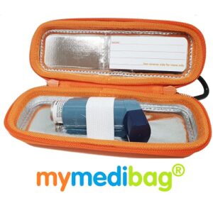 mymedibag Single Epipen Holder | Hardcase Insulated Epipen Case | Highly Visible and Noticeable EpiPen Carrier Bag in Case of an Emergency | Bright Orange Epipen Carry Case Insulated Pouch