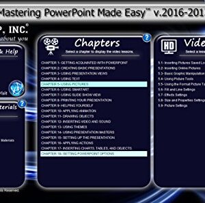 TEACHUCOMP DELUXE Video Training Tutorial Course for PowerPoint 2016- Video Lessons, PDF Instruction Manual, Quick Reference Guide, Testing, Certificate of Completion