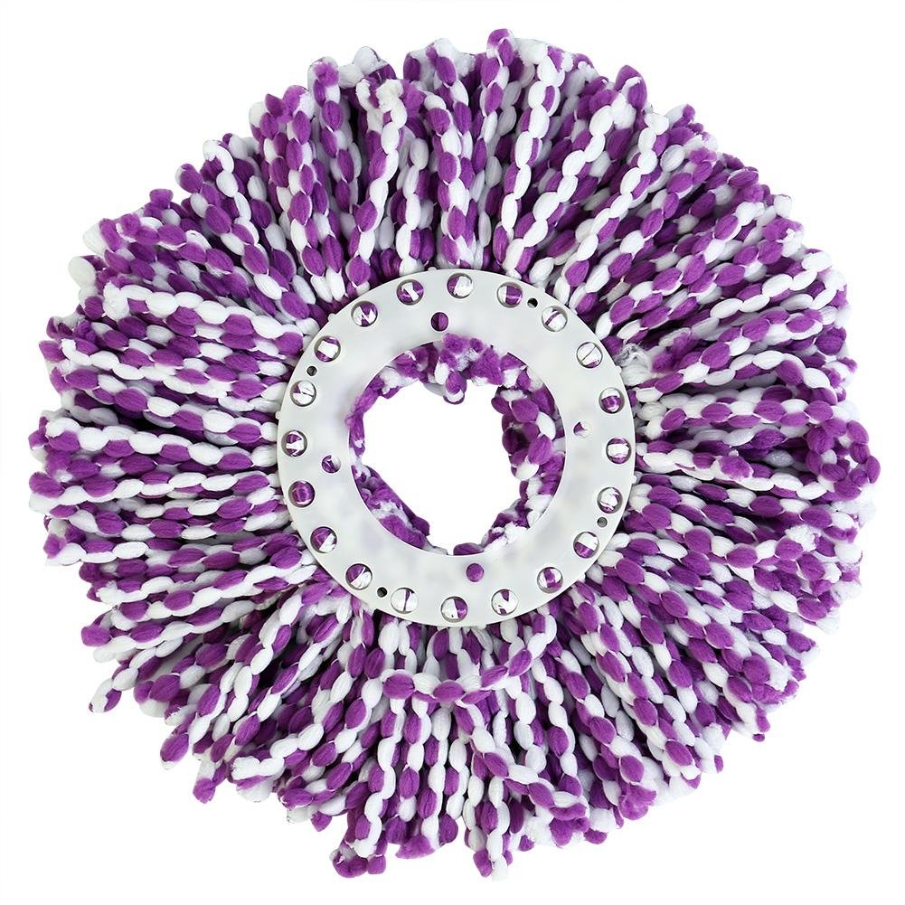 Huhushop Spin Mop Head Refills Microfiber Round Spin Mop Head Replacement for Universal Spin Mop System Perfect for Home Commercial Use (Purple+White)