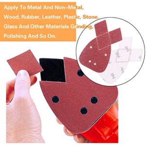 Swpeet 100 Pcs 10 Sizes Mouse Detail Sander Sanding Sheets Sandpaper with Extra 2 Tips for Replacement to Fit Black and Decker Detail Palm Sander - 40/60/80/100/120/180/240/320/400/800 Grits